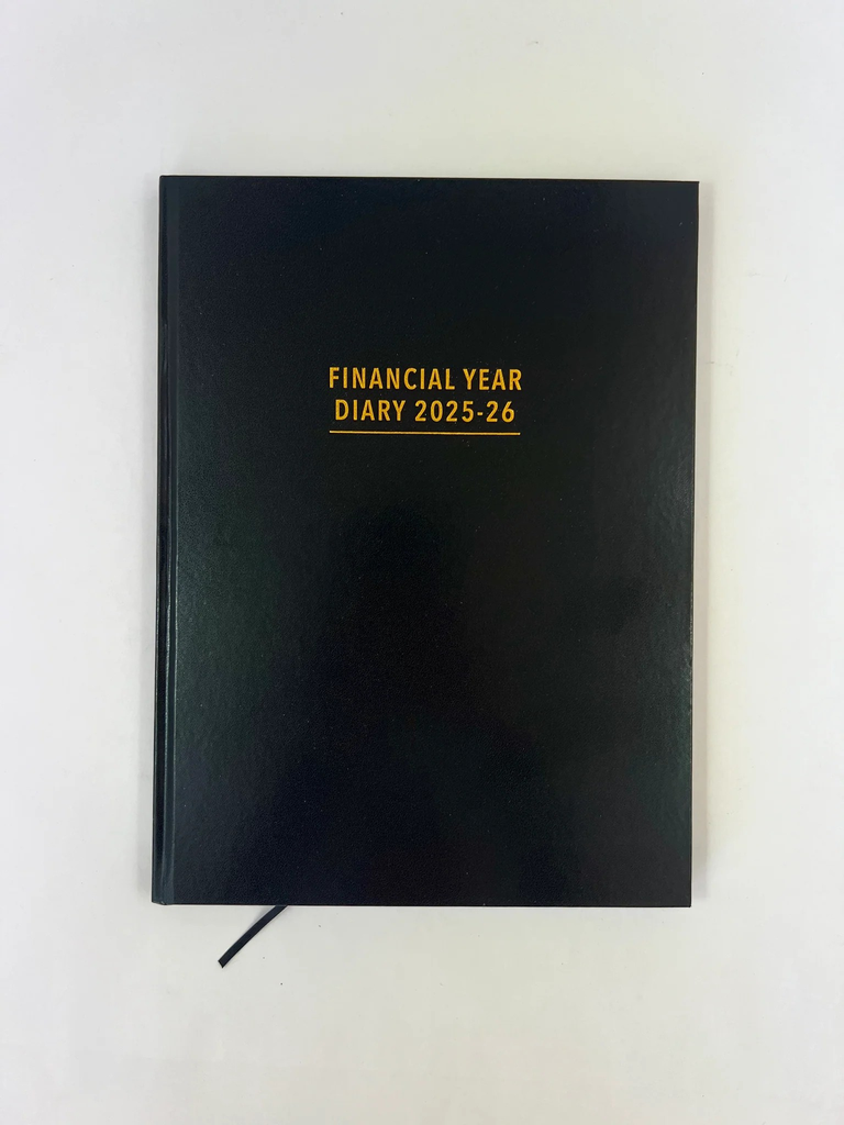 2025-2026 Financial Year Diary - A4 Week-To-View (WTV) Black | Ryft